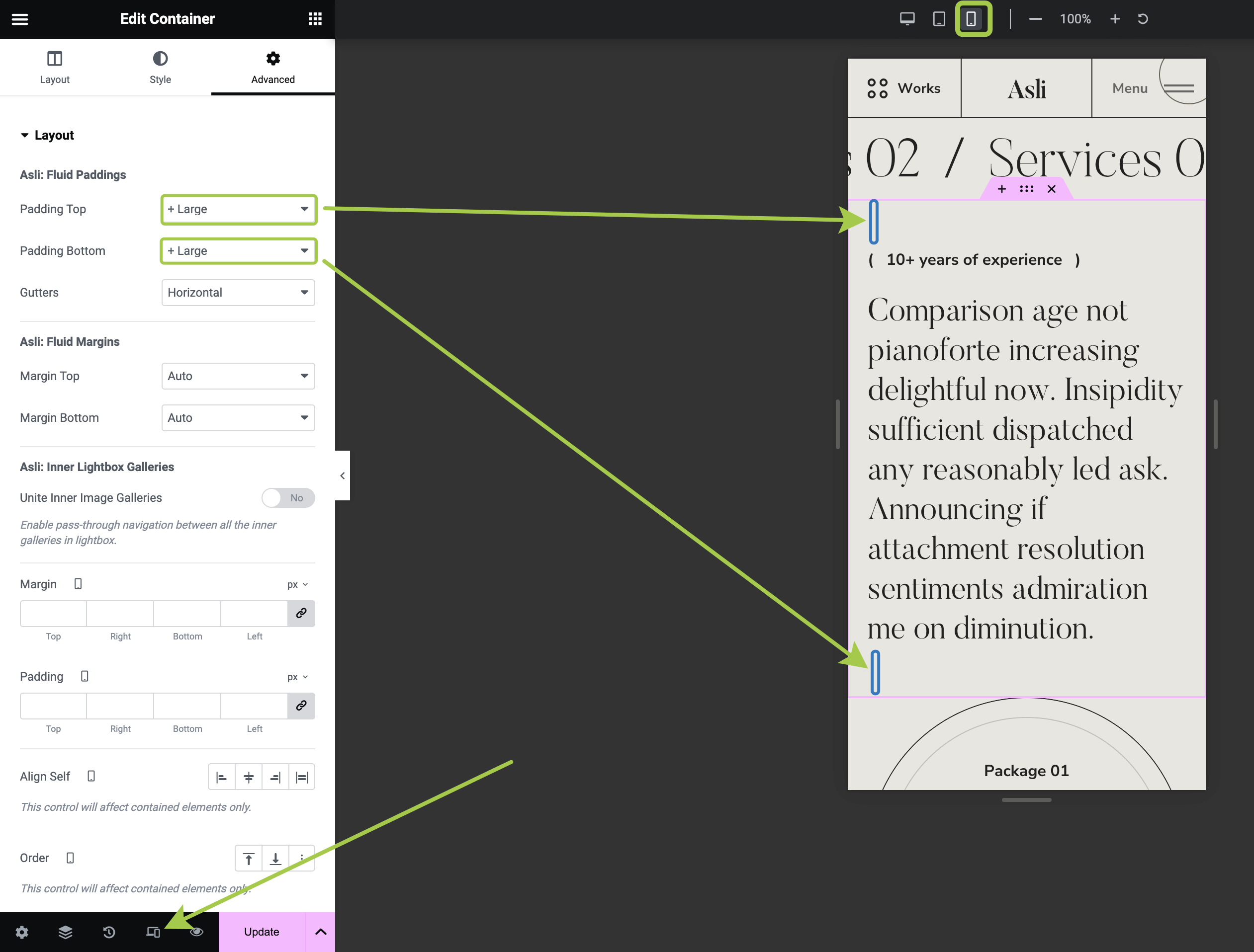 Using Fluid Spacing Presets | Asli